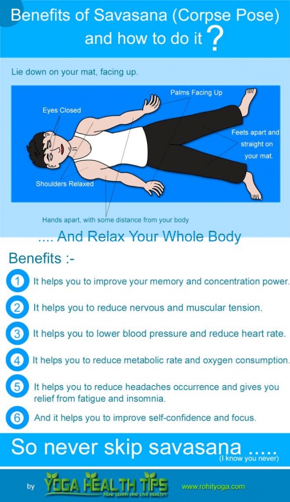 Benefits of Savasana (corpse pose) and how to do it?
